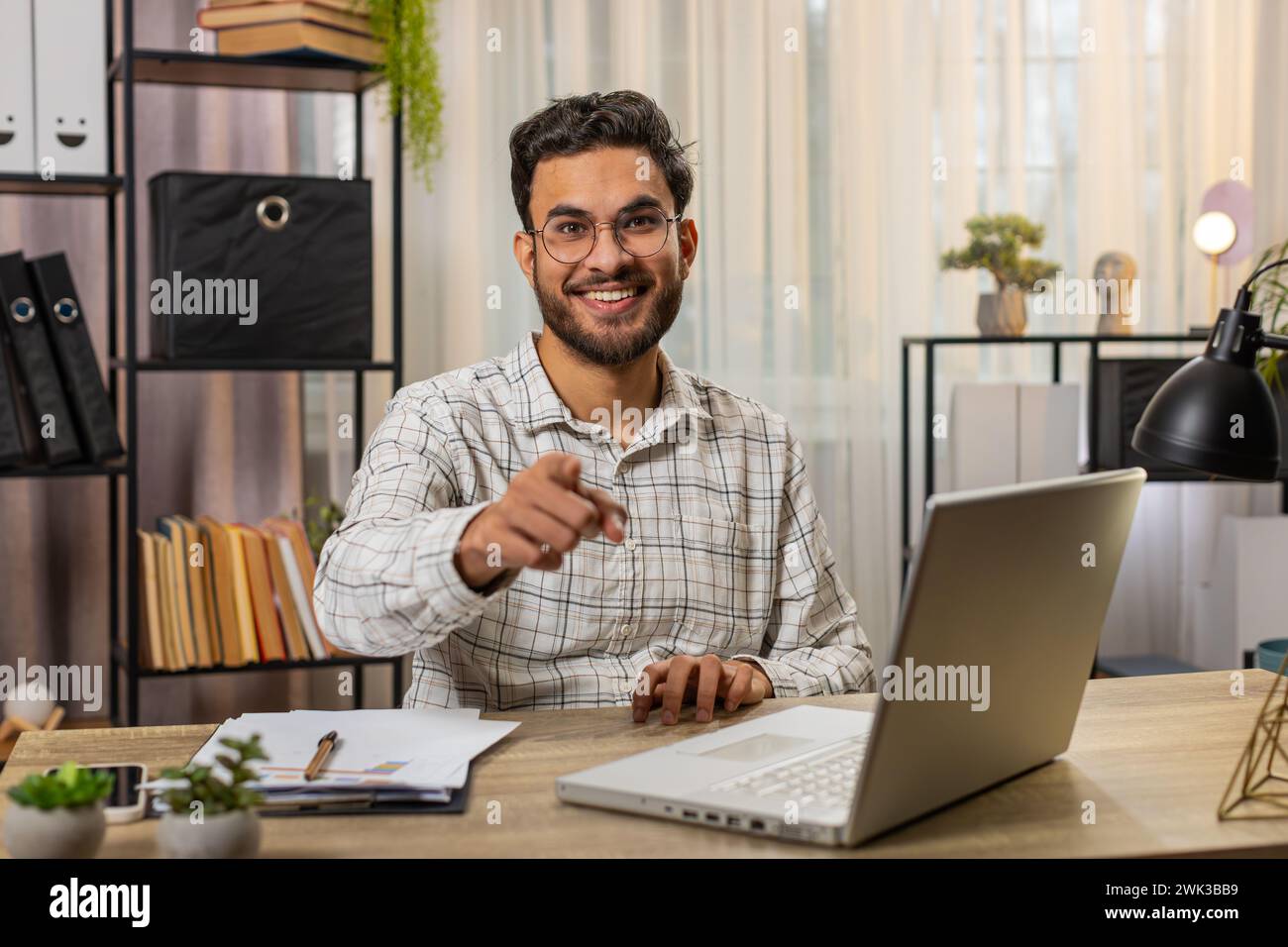 I choose you. Young Arabian businessman programmer software developer ...