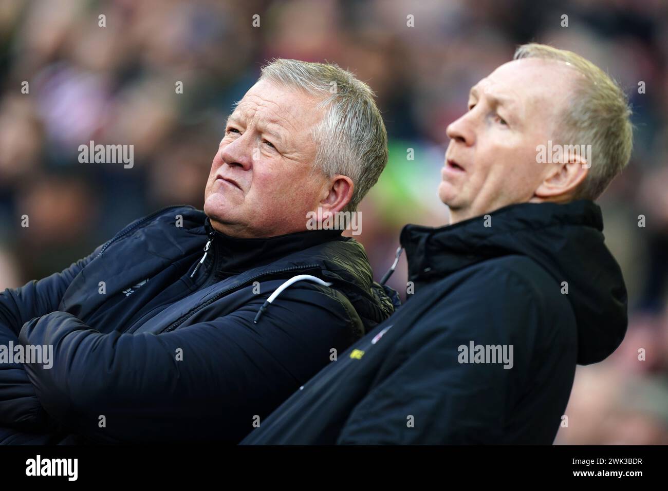 Sheffield United manager Chris Wilder and assistant manager Alan Knill ...