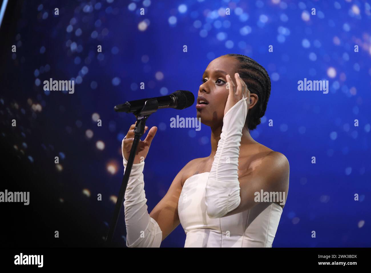 Saba, aka Saba Lykke Oehlenschlaeger, performs after the end of Dansk ...