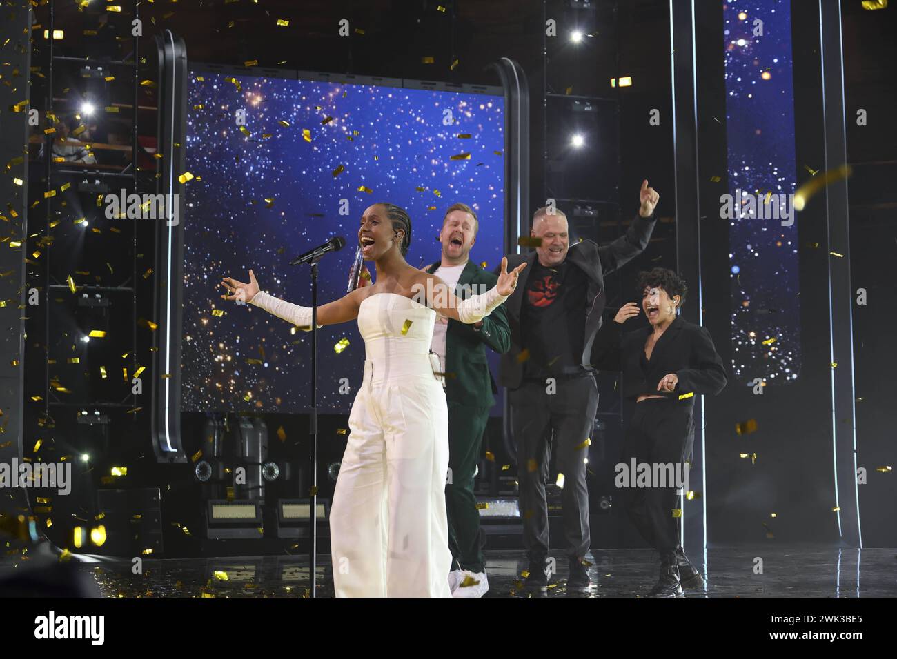 Saba, aka Saba Lykke Oehlenschlaeger, performs after the end of Dansk ...