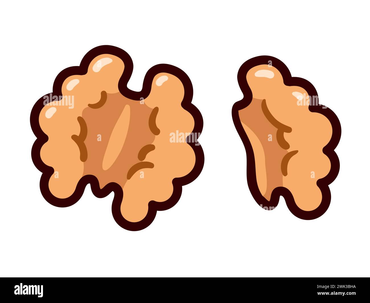 Walnuts cartoon doodle icon. Isolated vector clip art illustration ...