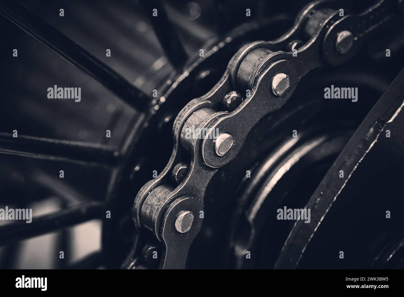 Bicycle chain is attached to rear sprocket Stock Photo - Alamy