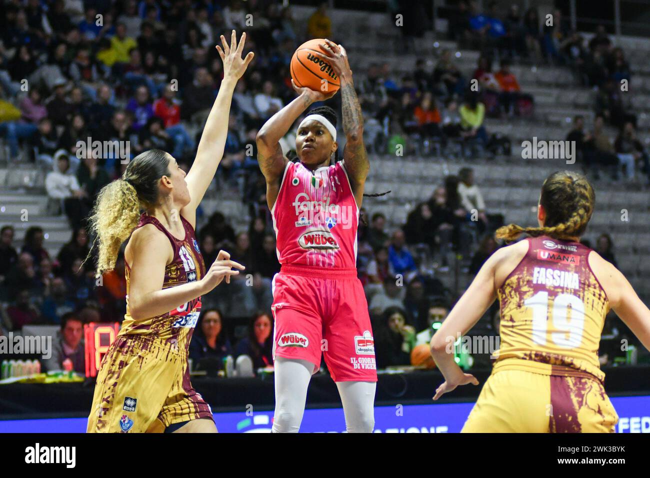 Robyn Parks of Famila Basket in action during FrecciaRossa Final Four ...