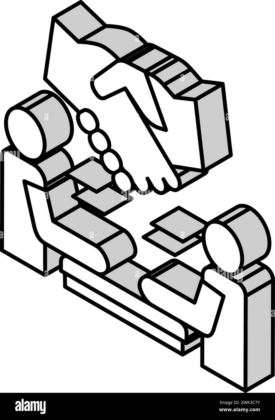 interview handshake color icon vector color illustration Stock Vector ...