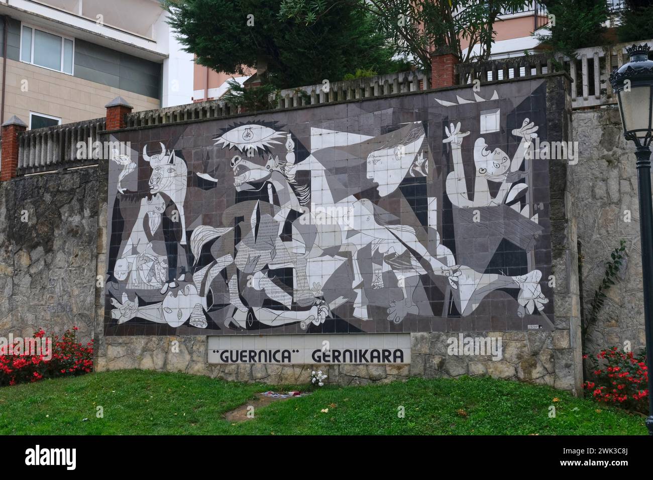 tiled mural of the painting Guernica by Pablo Picasso in the town of ...