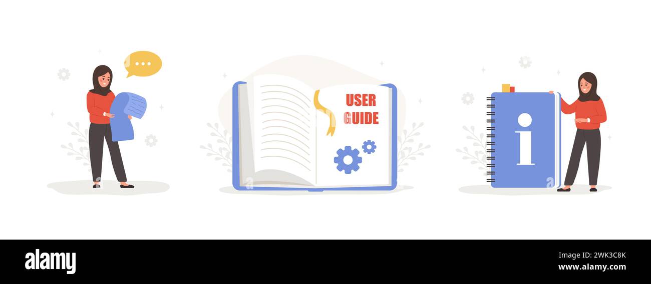 Women reading instructions Stock Vector Images - Alamy