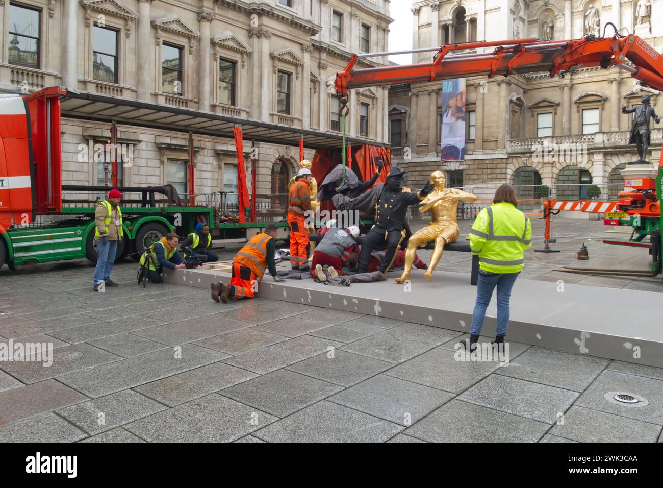 installation of The First Supper sculpture by artist Tavares Strachan ...