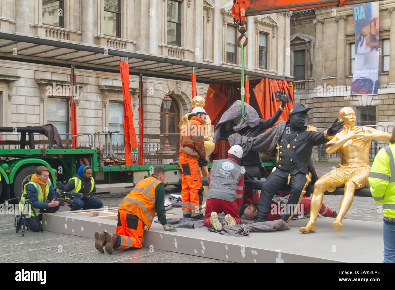 installation of The First Supper sculpture by artist Tavares Strachan ...