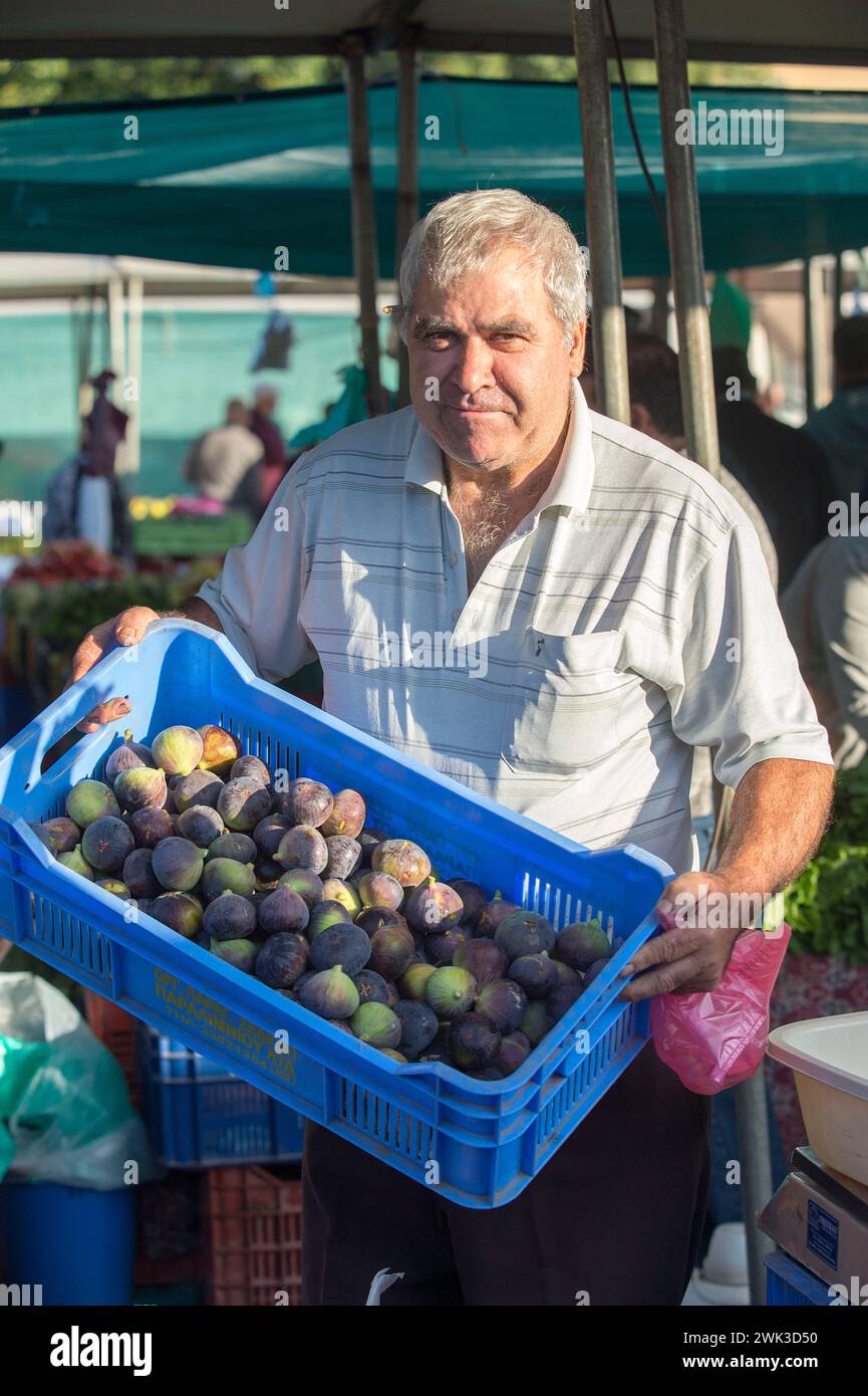 Market day on the Constanza Bastion of the Venetian city walls of ...