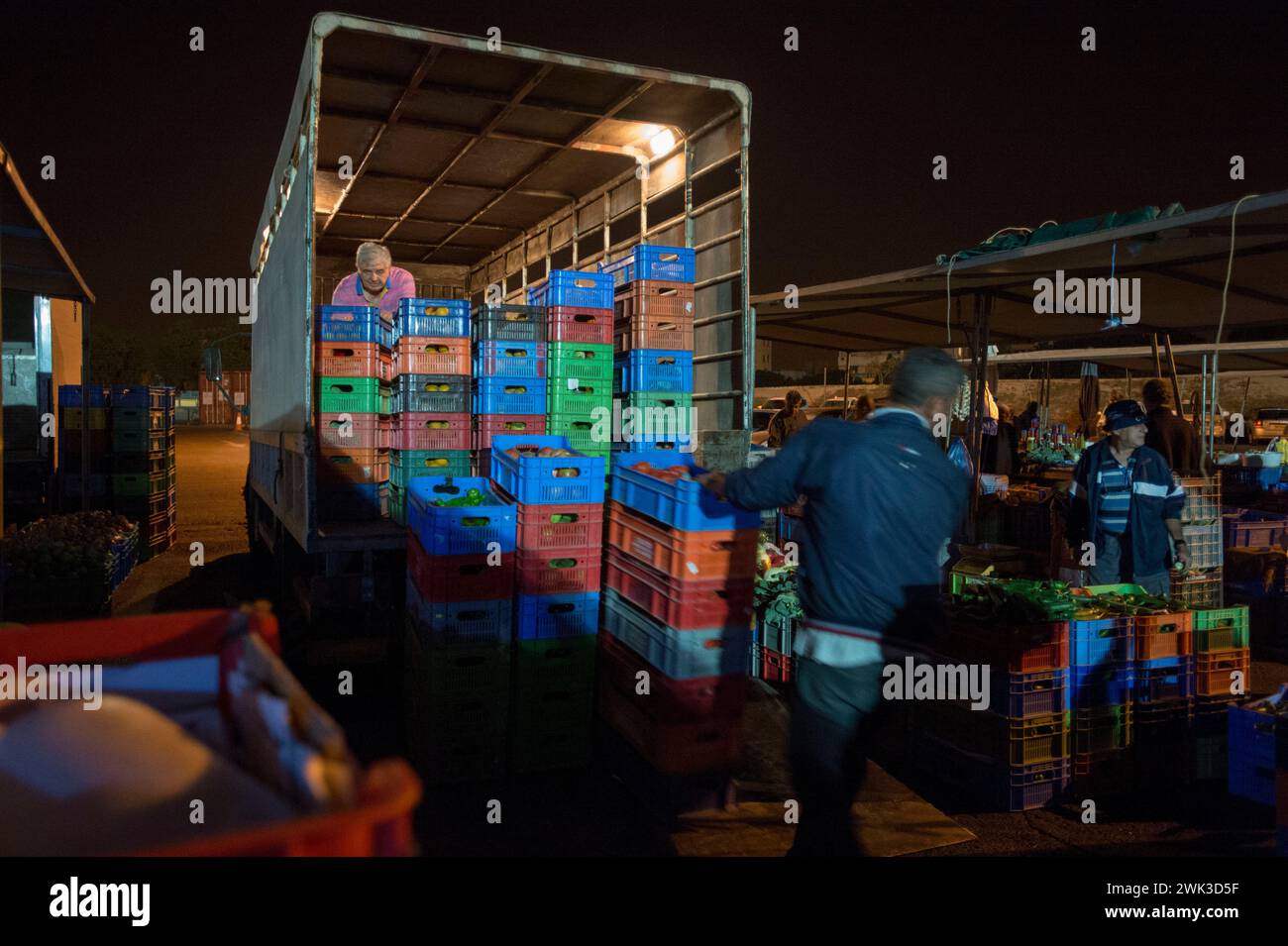 Market day on the Constanza Bastion of the Venetian city walls of ...