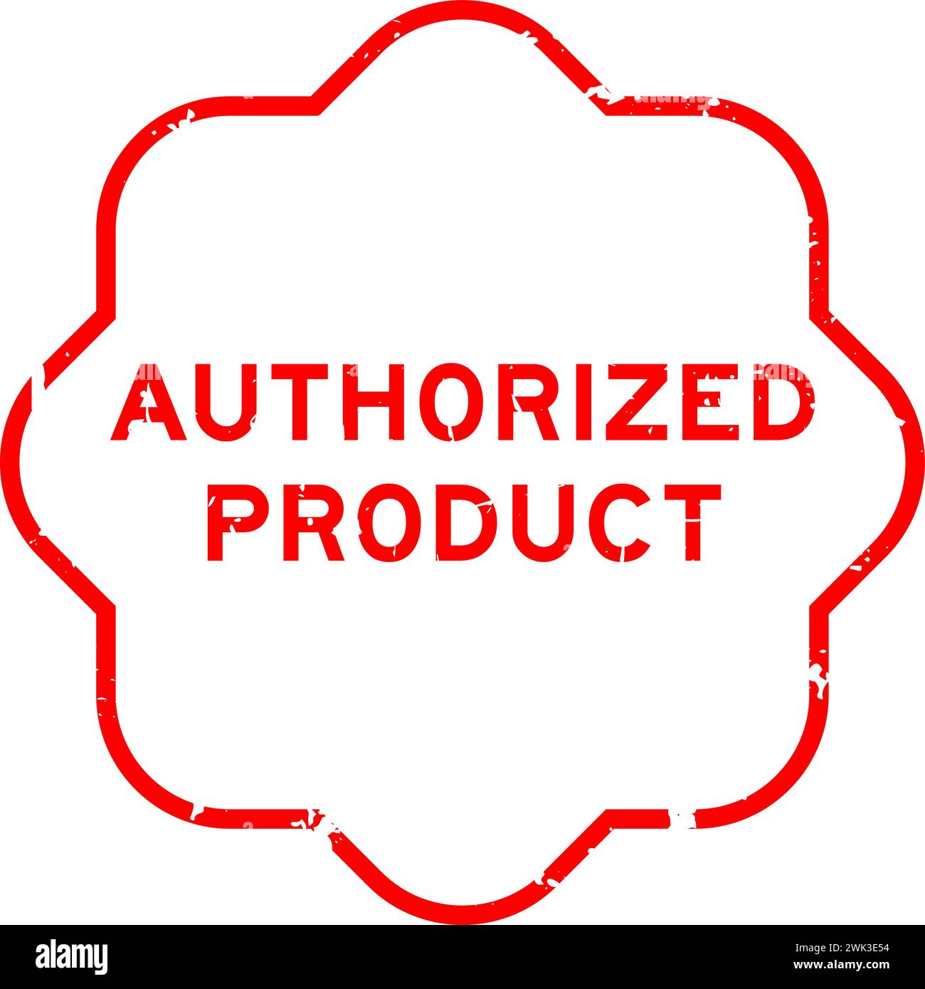 Grunge red authorized product word rubber seal stamp on white ...