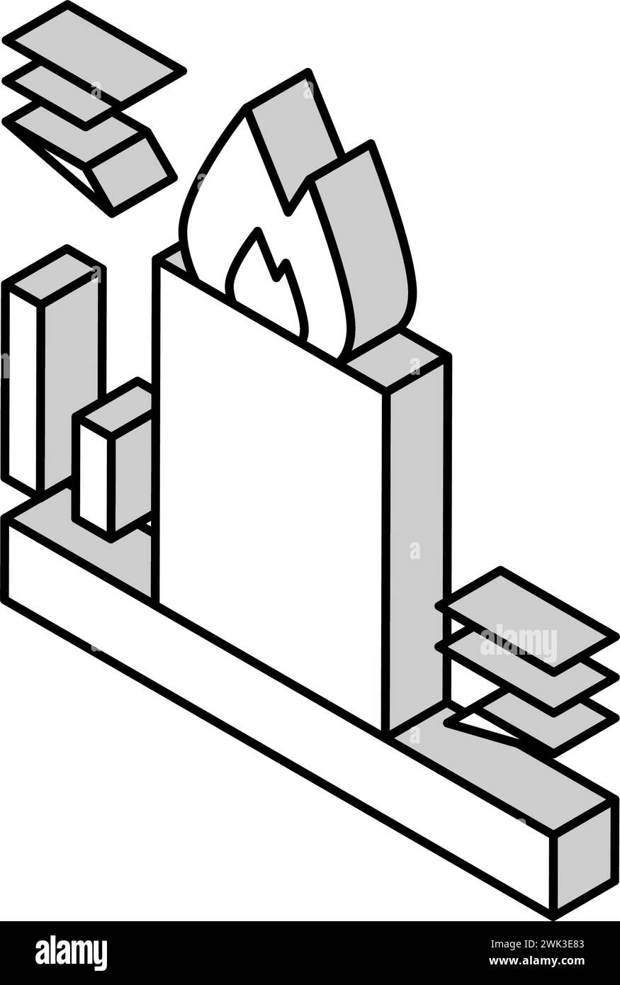 skyscraper fire test isometric icon vector illustration Stock Vector ...