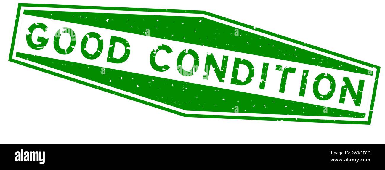 Grunge green good condition word hexagon rubber seal stamp on white background Stock Vector ...