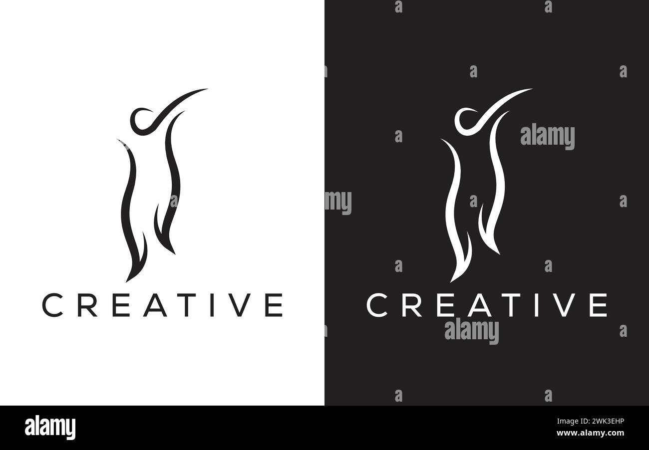 Weight loss vector logo. Slim body shape logo. female Slim body outline ...