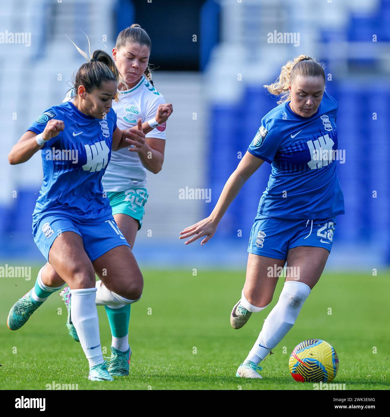 Birmingham, UK. 18th Feb, 2024. Birmingham City's Ivana Fuso & Charlie ...