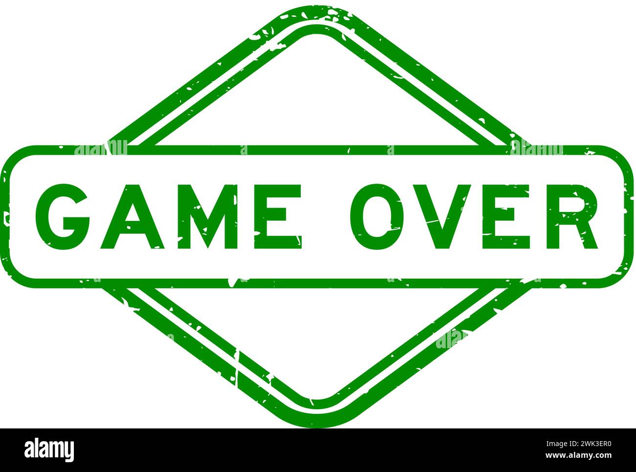 Grunge green game over word rubber seal stamp on white background Stock ...