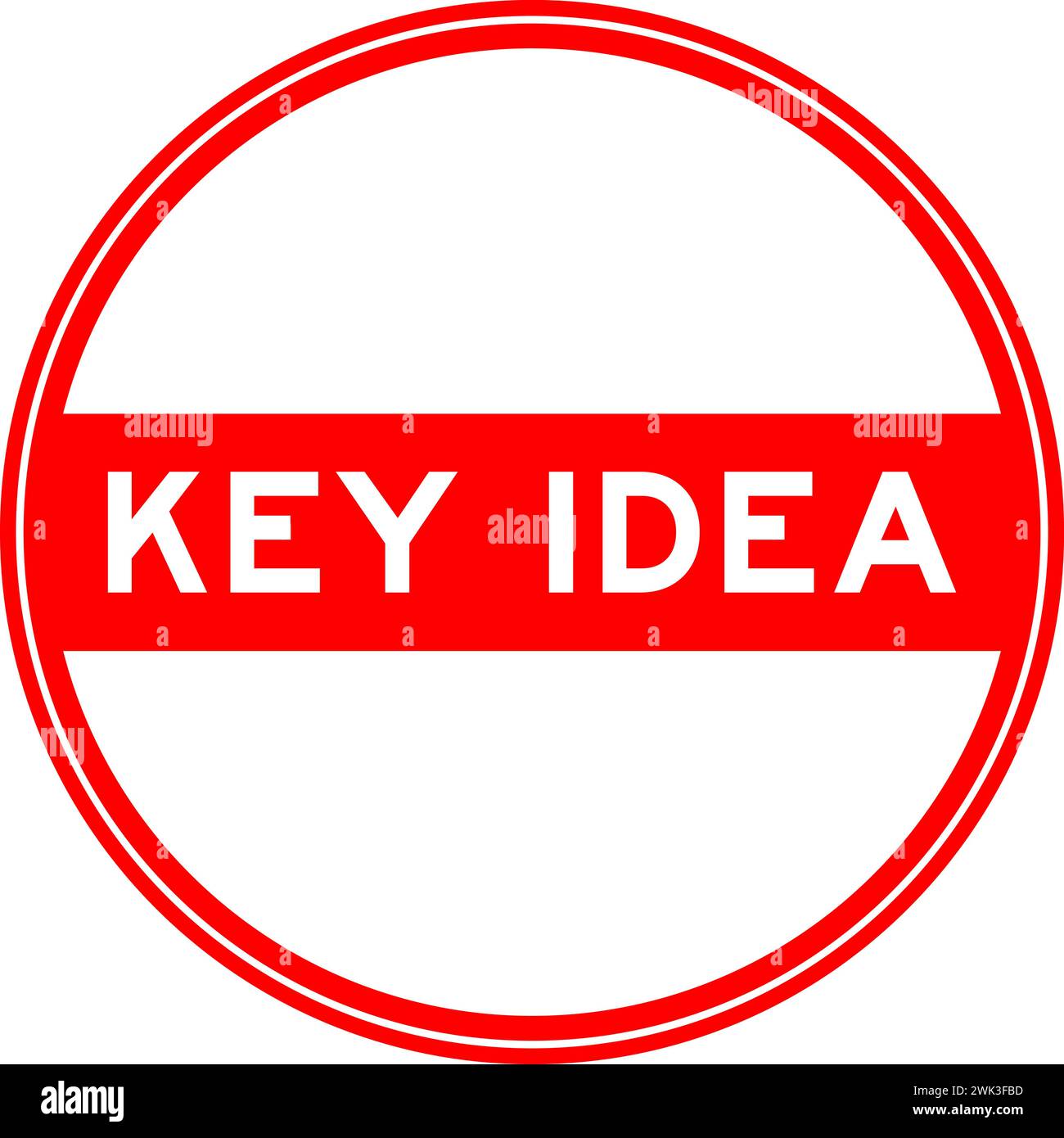 Red color round seal sticker in word key idea on white background Stock ...