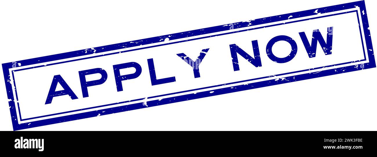 Grunge blue apply now word square rubber seal stamp on white background Stock Vector Image & Art ...