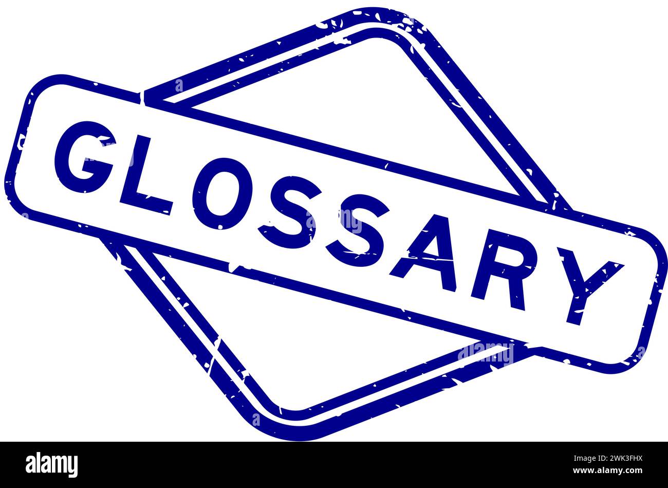 Grunge blue glossary word rubber seal stamp on white background Stock Vector Image & Art - Alamy