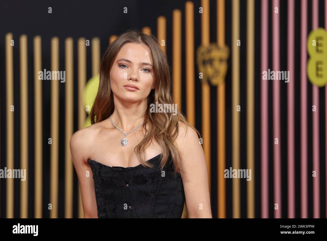 Freya Allen poses for photographers upon arrival at the 77th British ...
