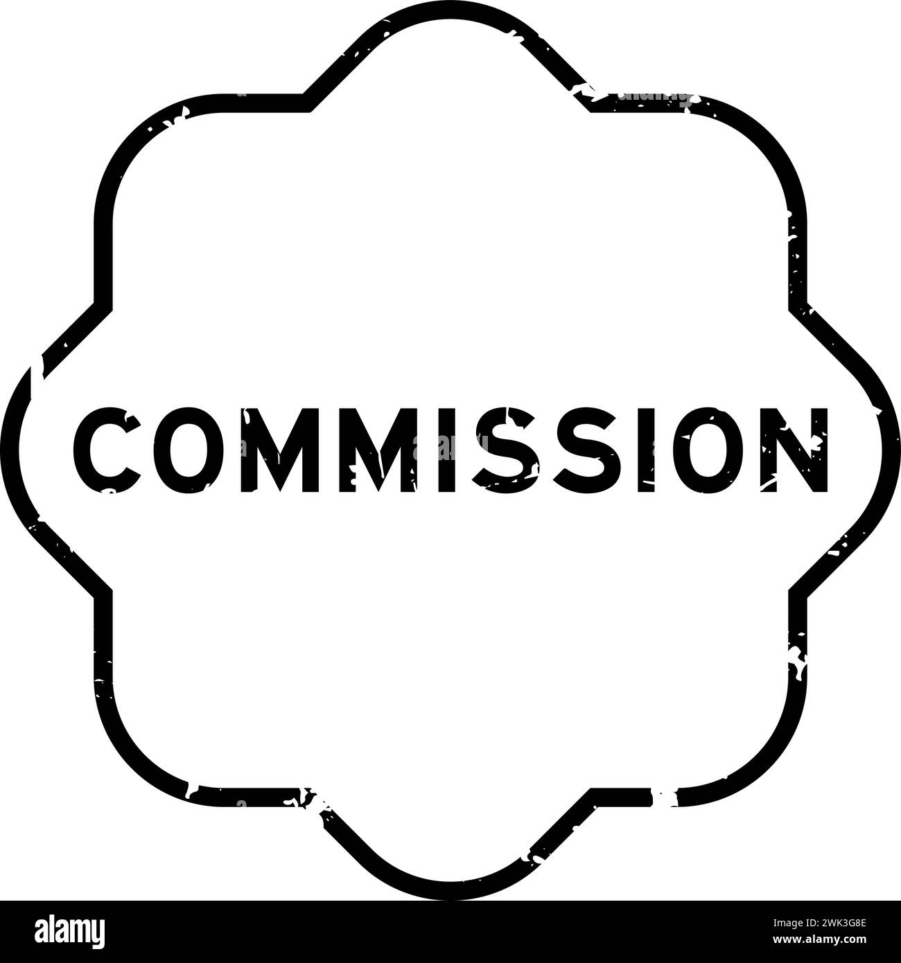 Grunge black comission word rubber seal stamp on white background Stock ...