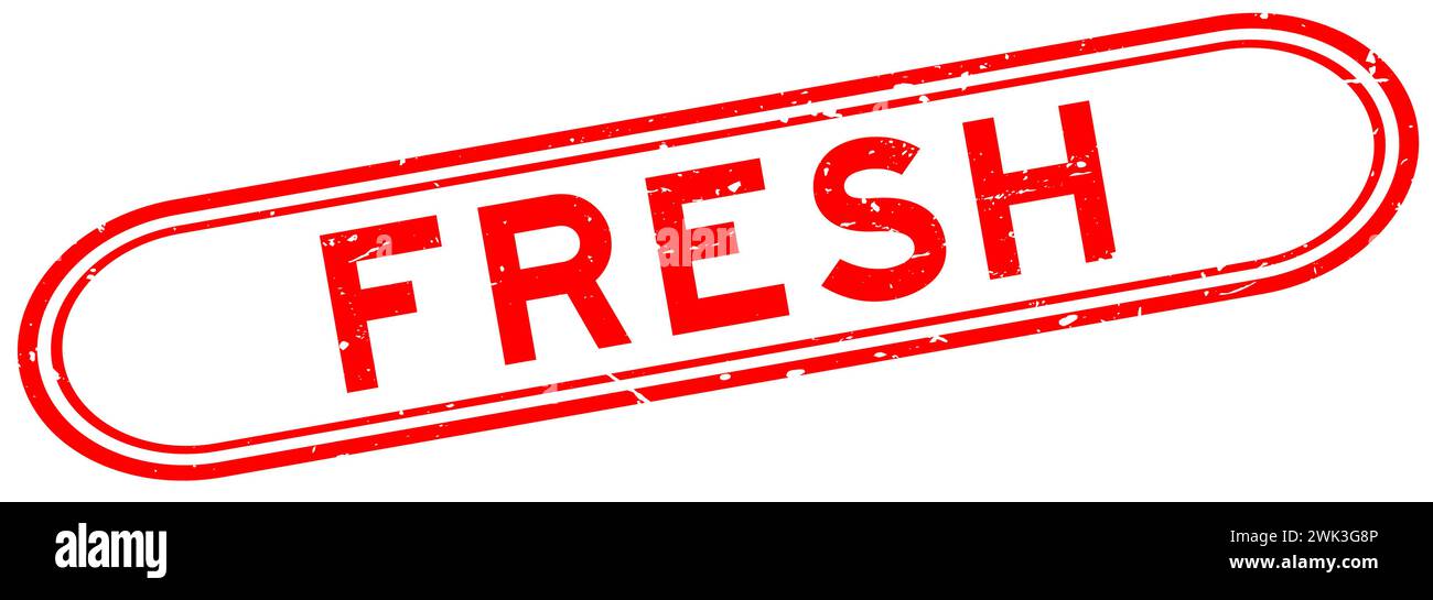 Grunge red fresh word rubber seal stamp on white background Stock ...