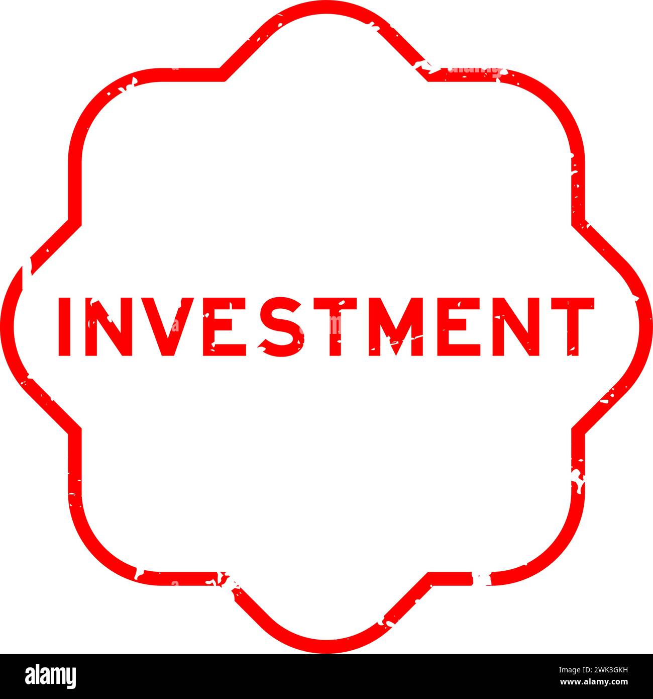 Grunge red investment word rubber seal stamp on white background Stock ...