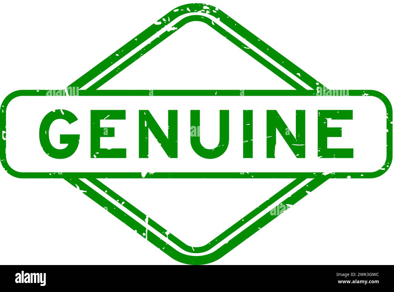 Grunge green genuine word rubber seal stamp on white background Stock ...