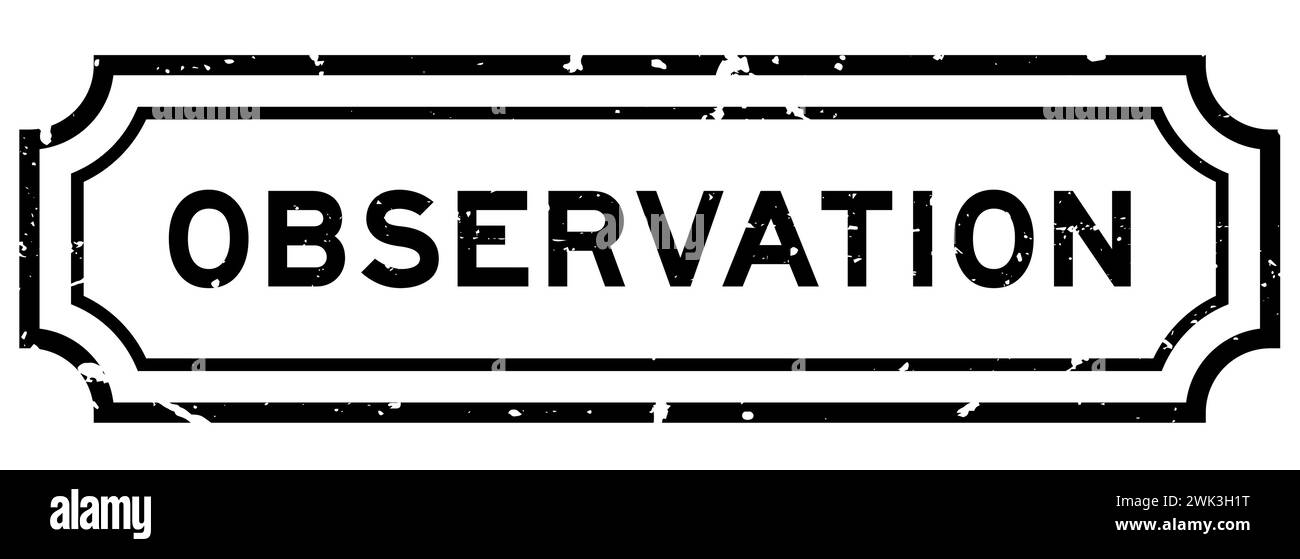Grunge black observation word square rubber stamp on white background ...