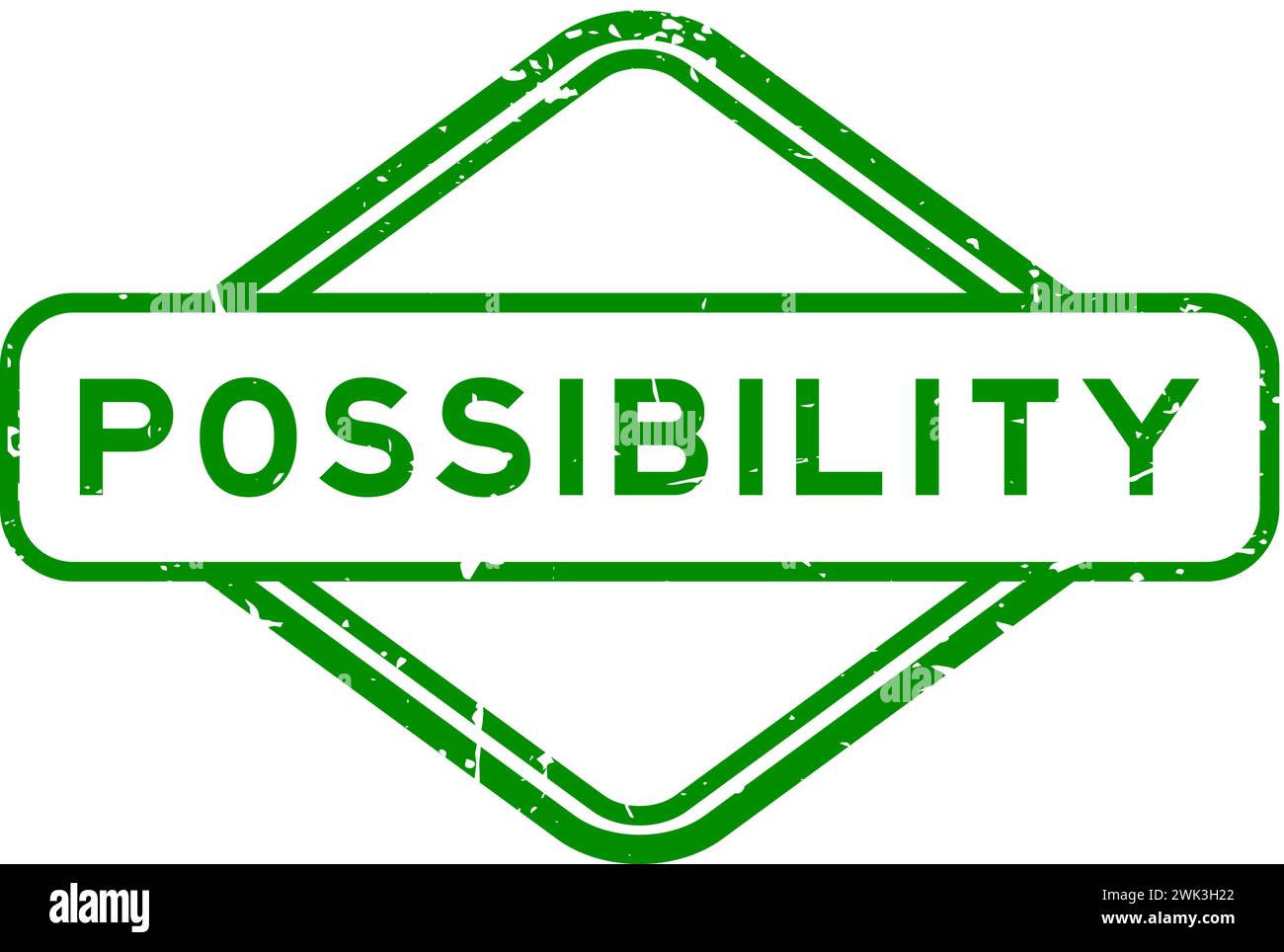 Grunge green possibility word rubber seal stamp on white background ...
