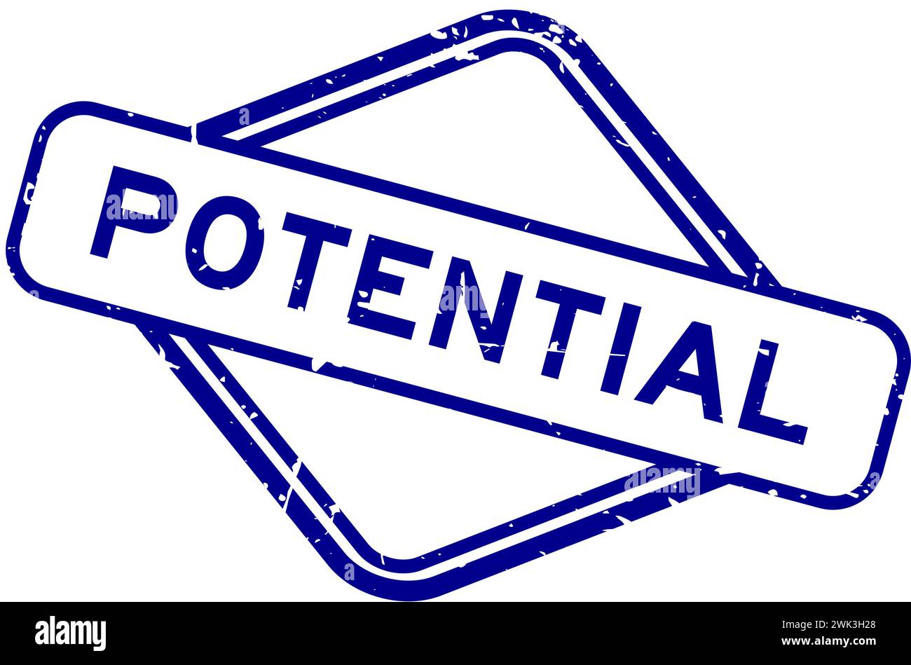 Grunge blue potential word rubber seal stamp on white background Stock ...