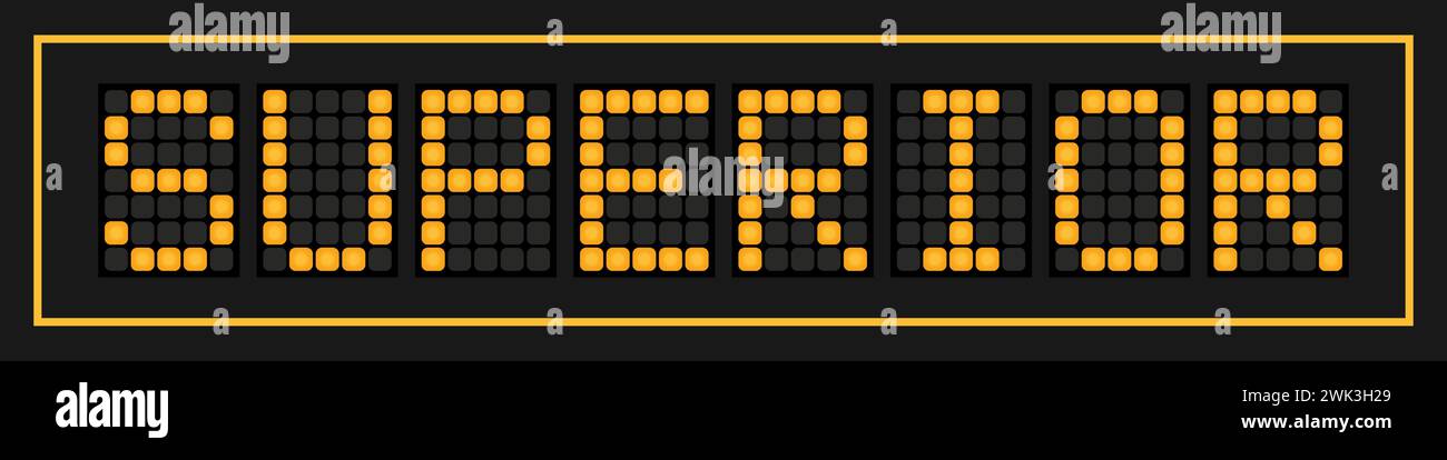 Orange color led banner in word superior on black background Stock ...