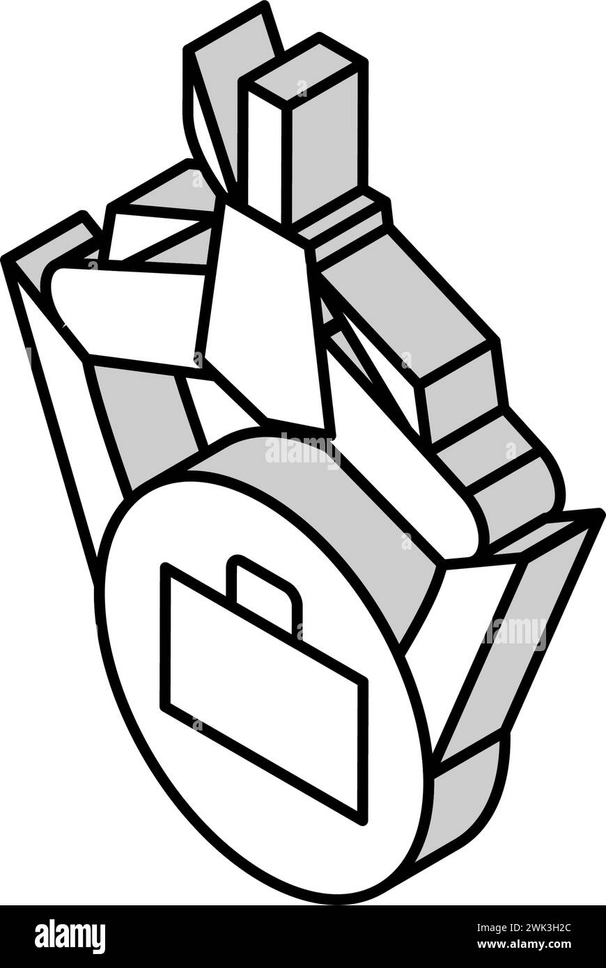 robot arm hold case isometric icon vector illustration Stock Vector ...