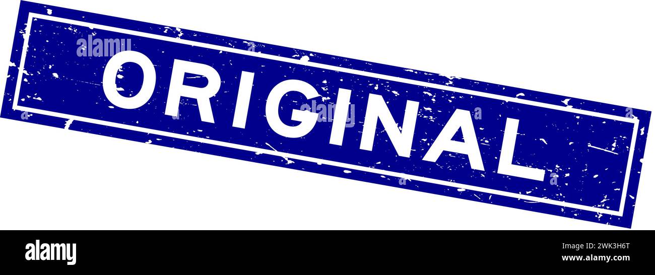 Grunge blue original word square rubber seal stamp on white background Stock Vector Image & Art ...