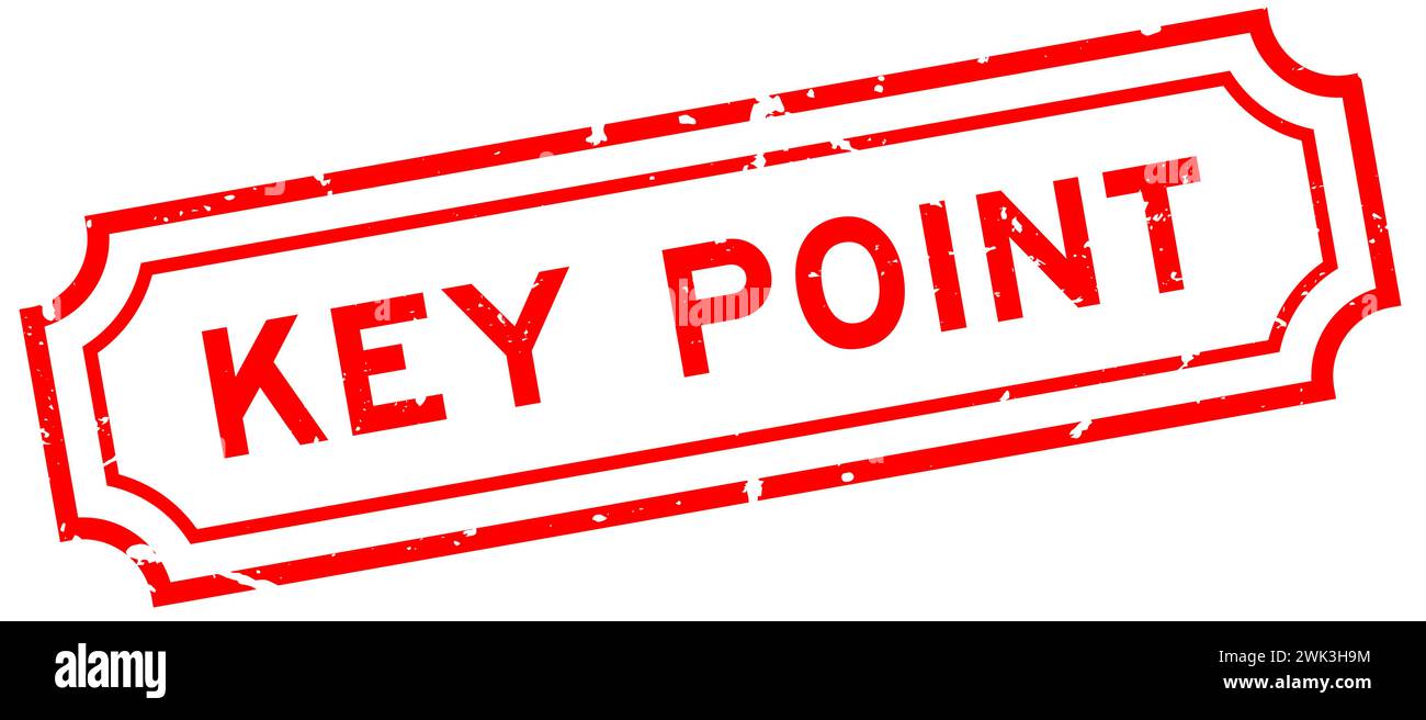 Grunge red key point word rubber seal stamp on white background Stock ...