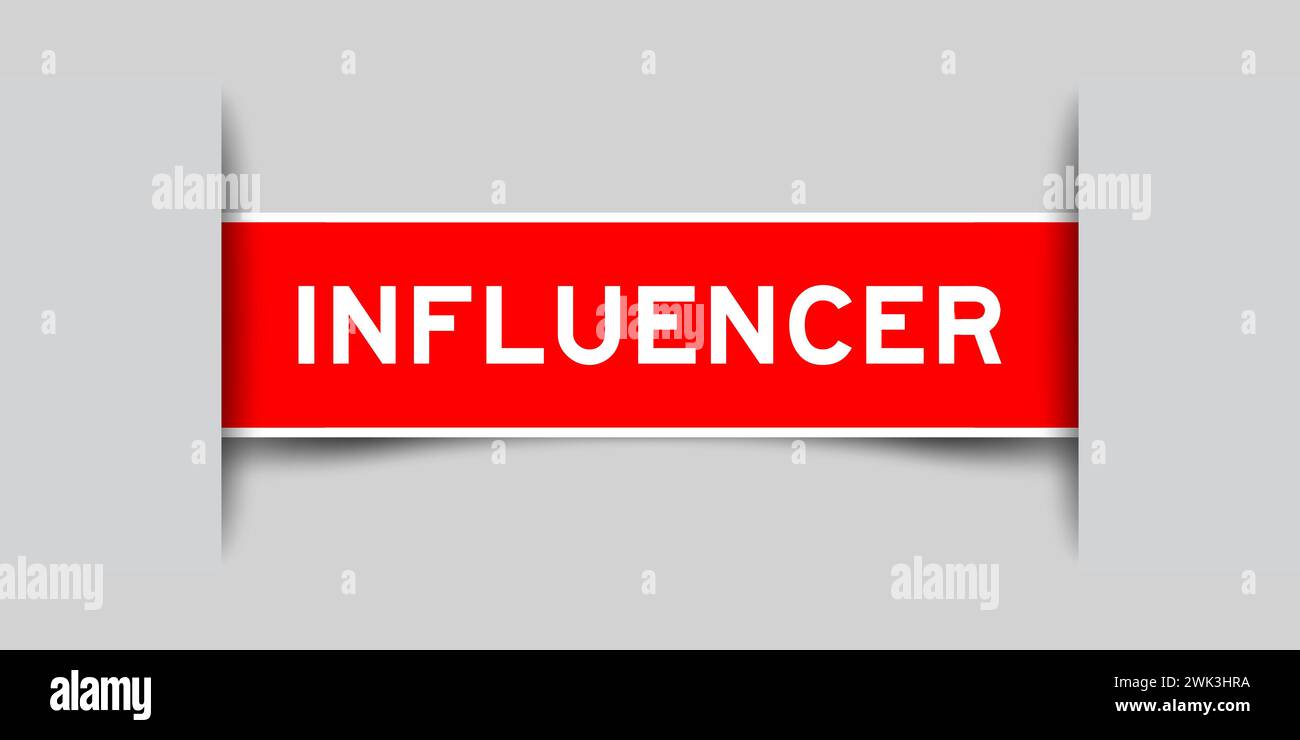 Green color square label sticker with word influencer that inserted in ...