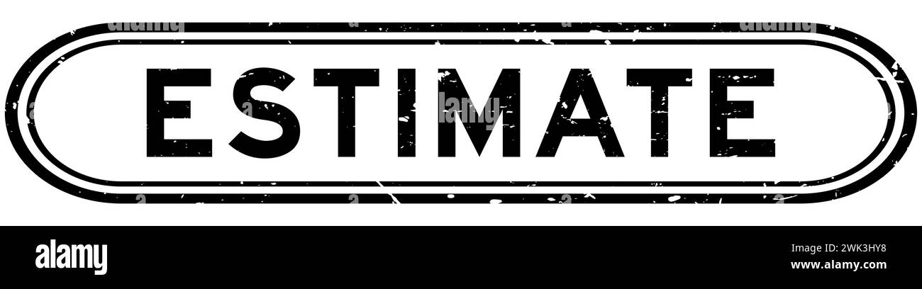 Grunge black estimate word rubber seal stamp on white background Stock ...