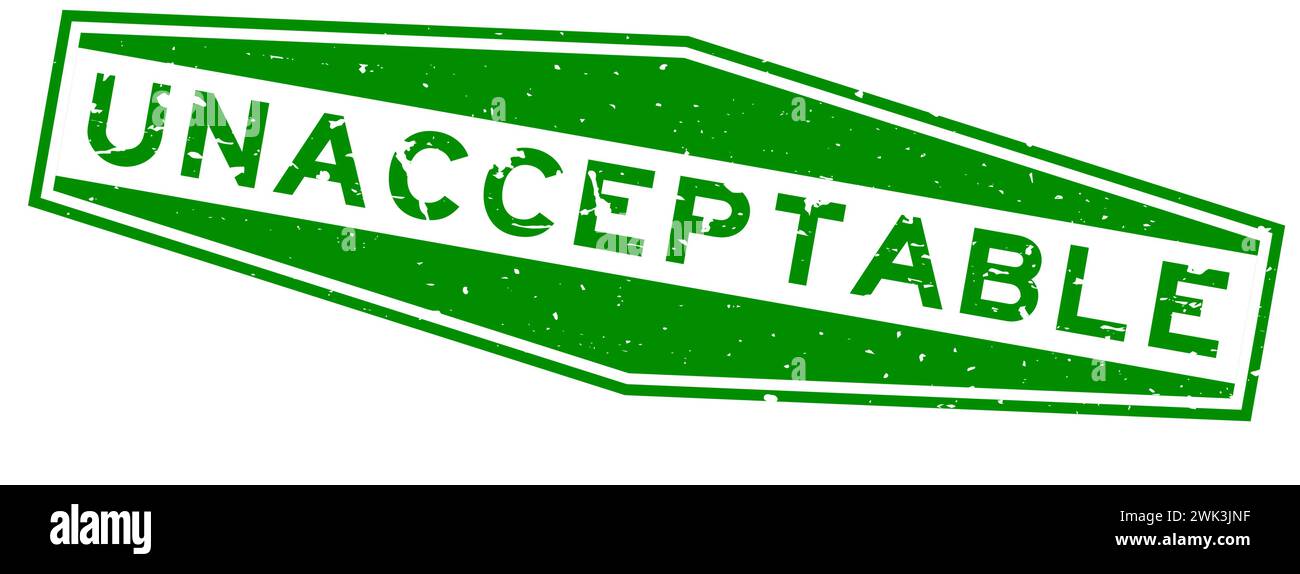 Grunge green unacceptable word hexagon rubber seal stamp on white background Stock Vector Image ...