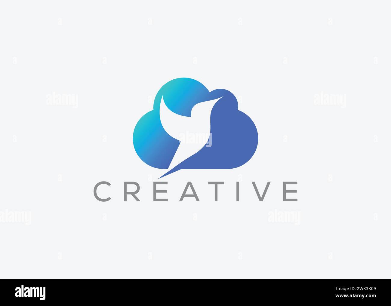 Creative and minimal Cloud bird vector logo design template. Dove ...