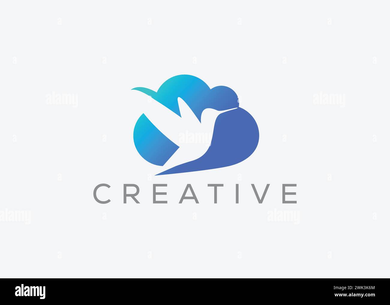 Creative and minimal Cloud bird vector logo design template. Dove ...