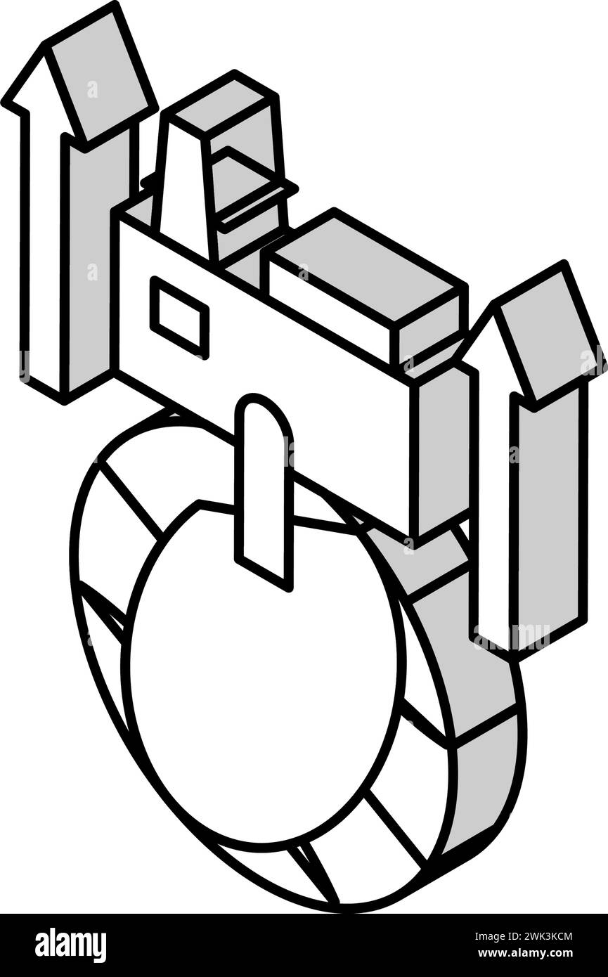 growth building of industrial factories isometric icon vector ...