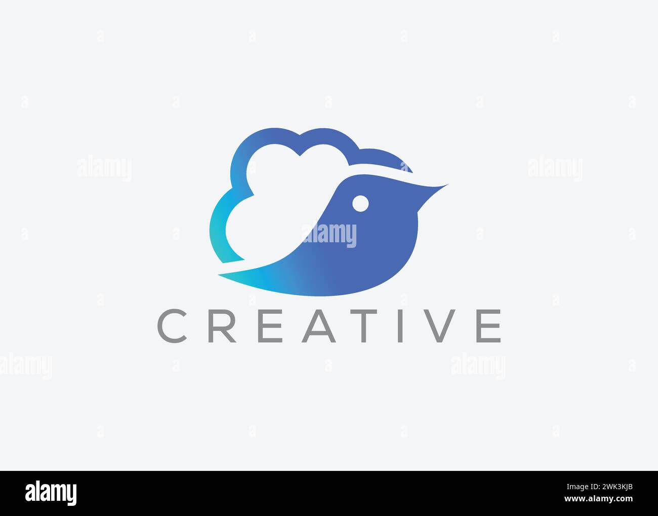 Creative and minimal Cloud bird vector logo design template. Dove Flying and cloud logo. Cloud ...
