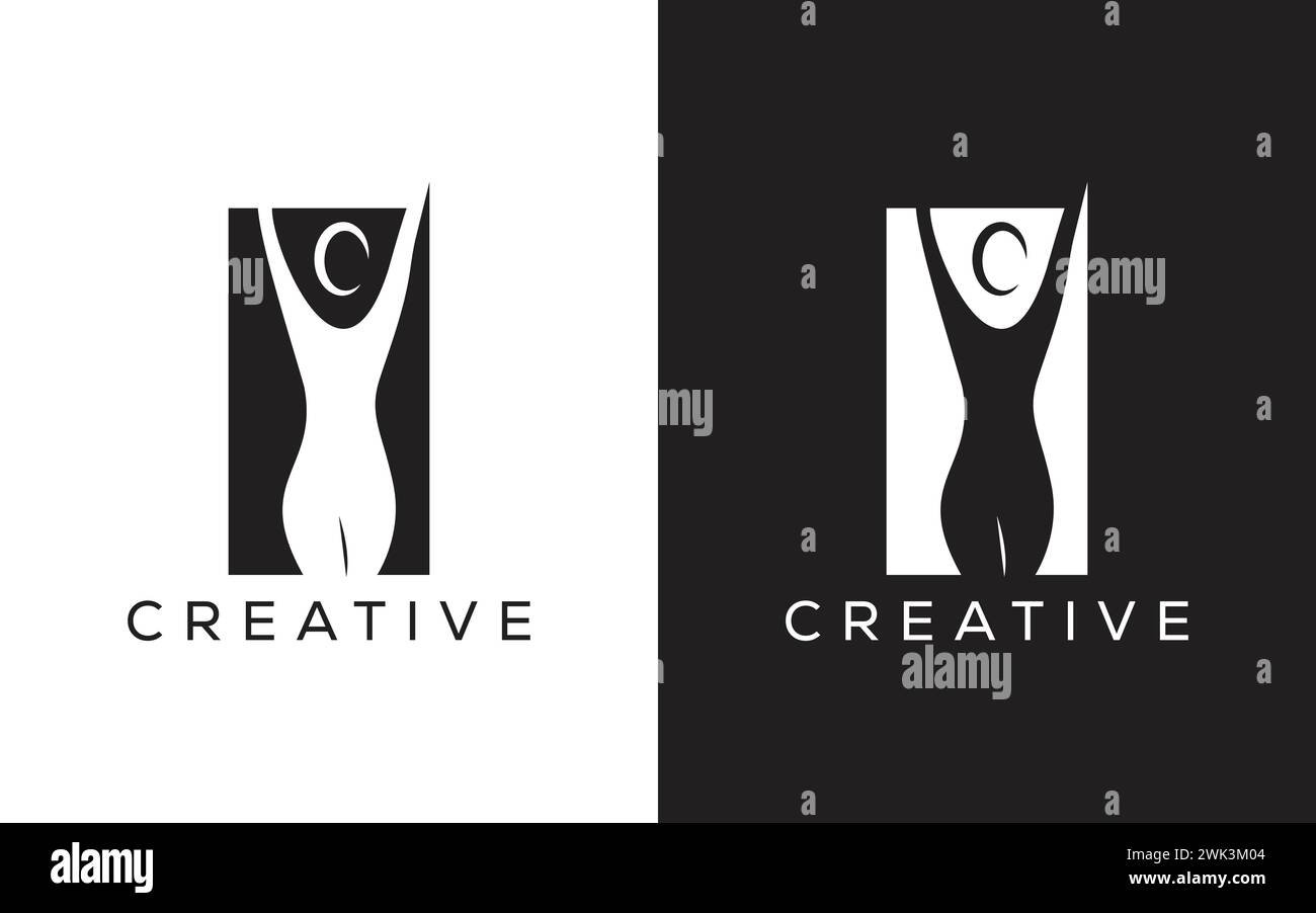 Weight loss vector logo. Slim body shape logo. female Slim body outline ...