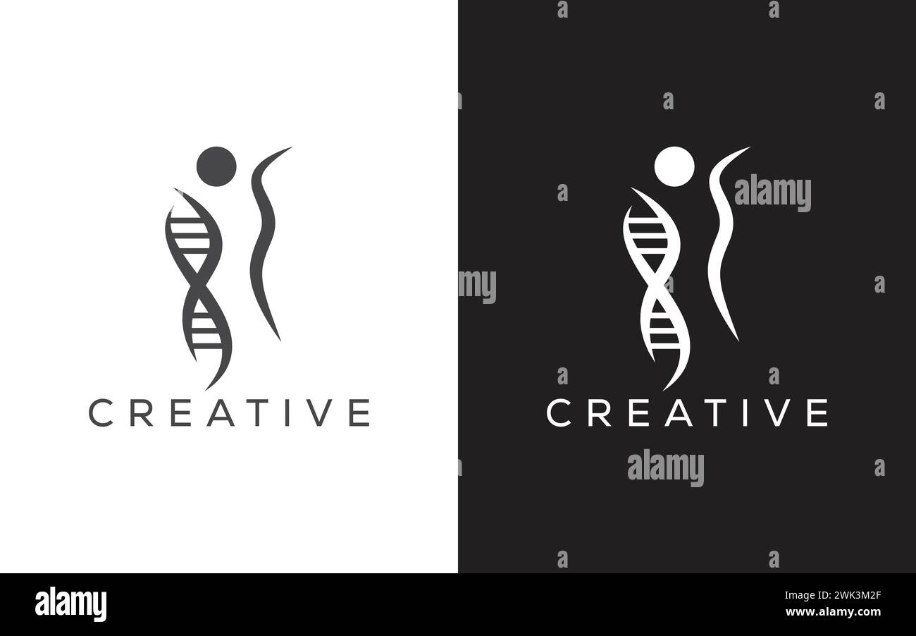 Minimal people dna vector logo. logo. Genetic and man logo Stock Vector ...
