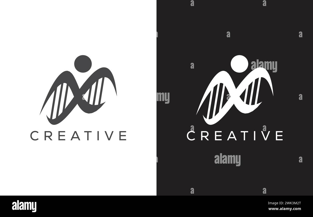 Minimal people dna vector logo. logo. Genetic and man logo Stock Vector ...