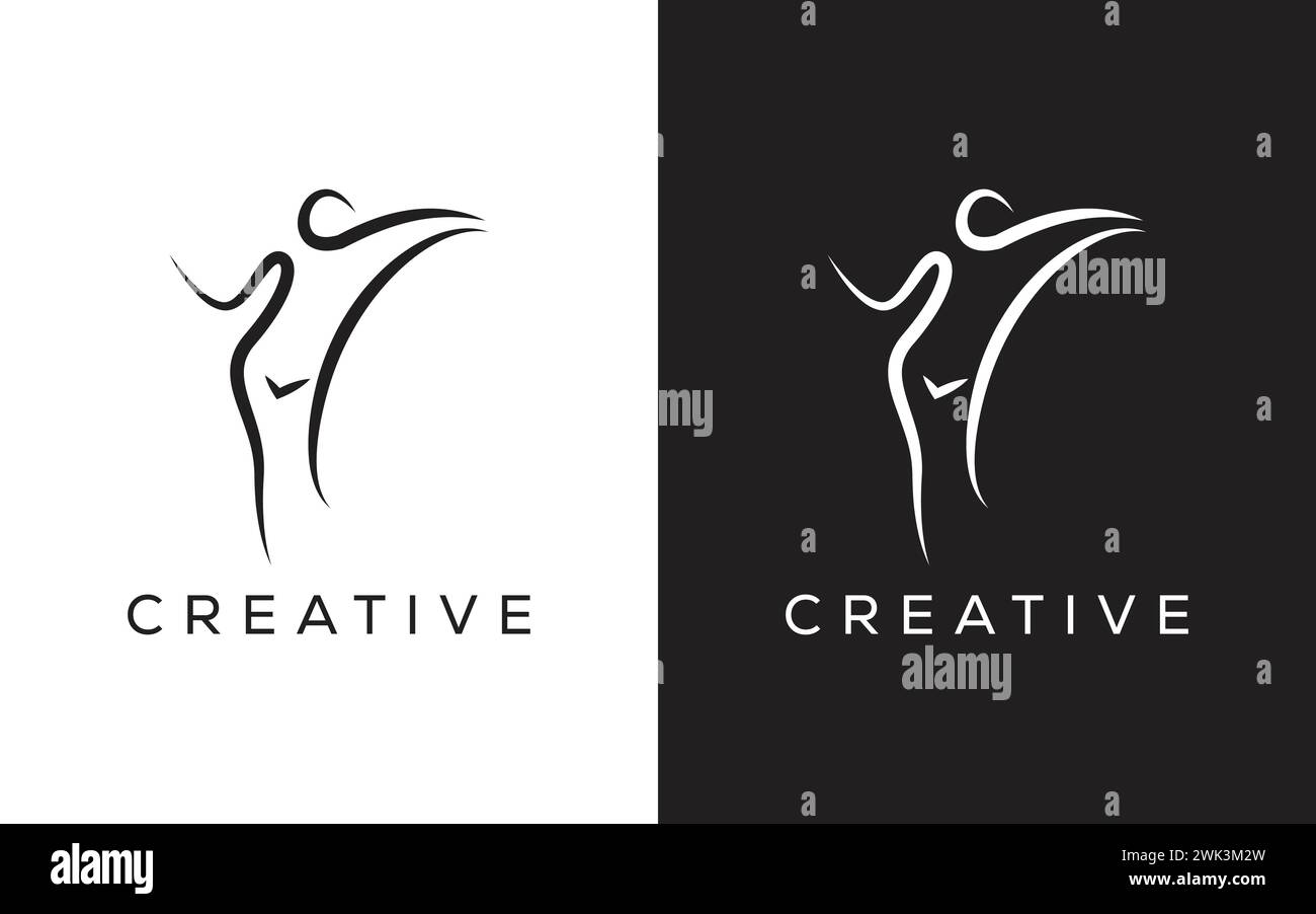 Weight loss vector logo. Slim body shape logo. female Slim body outline ...