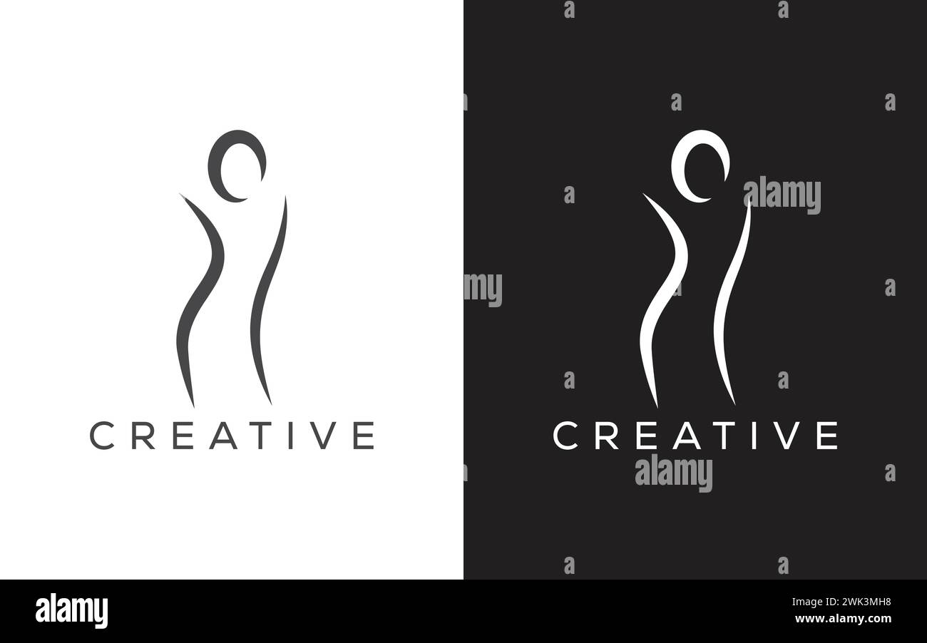 Weight loss vector logo. Slim body shape logo. female Slim body outline ...