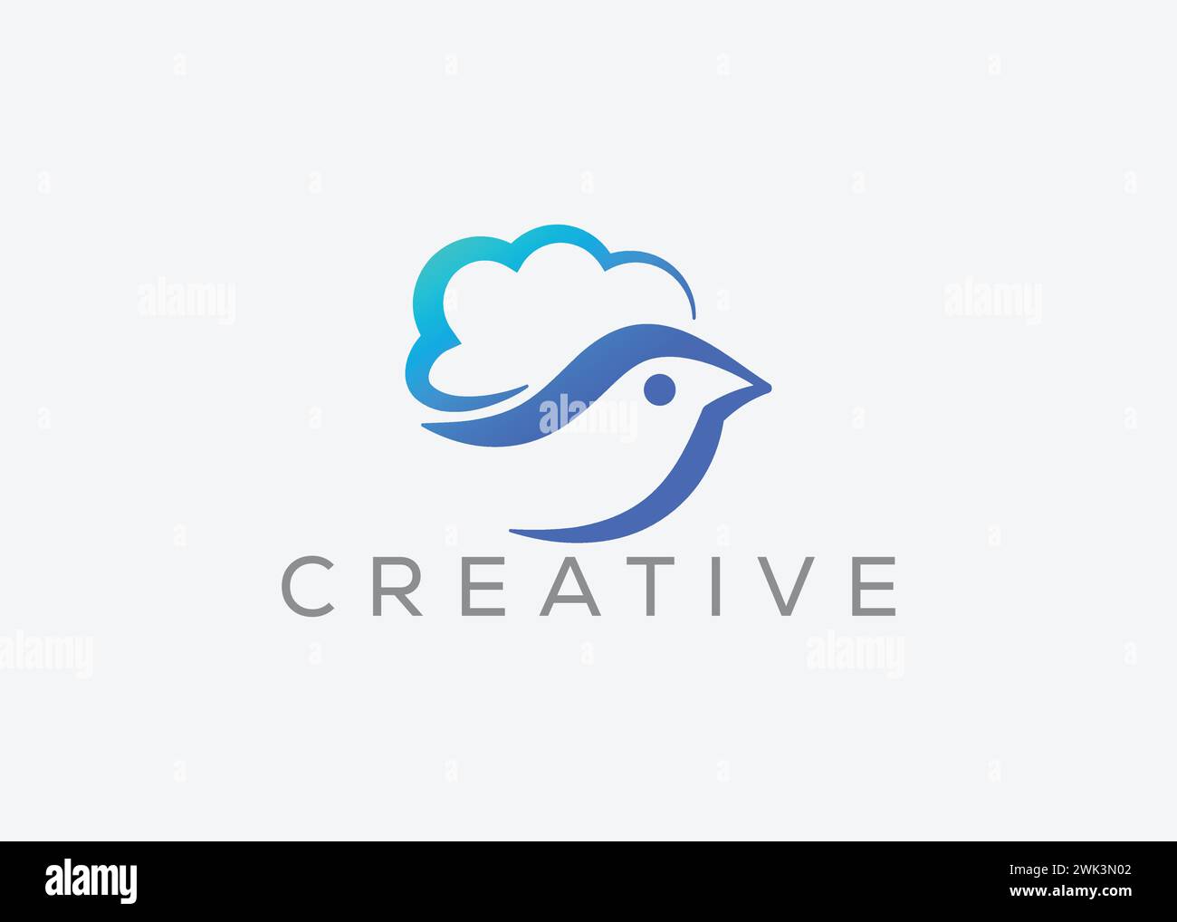 Creative and minimal Cloud bird vector logo design template. Dove Flying and cloud logo. Cloud ...