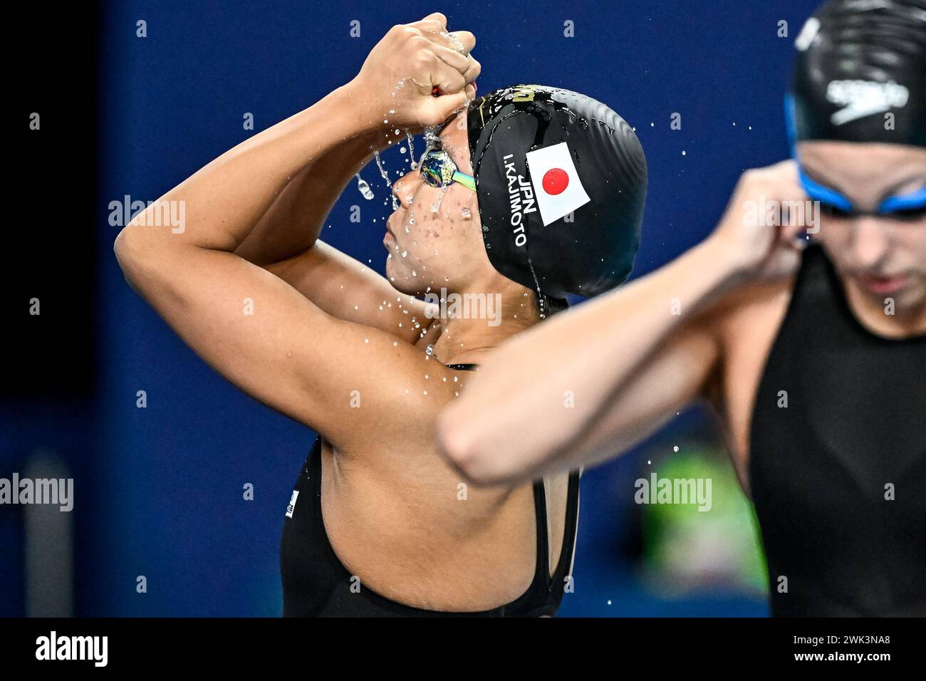Doha, Qatar. 18th Feb, 2024. Ichika Kajimoto of Japan prepares to compete in the swimming 400m ...