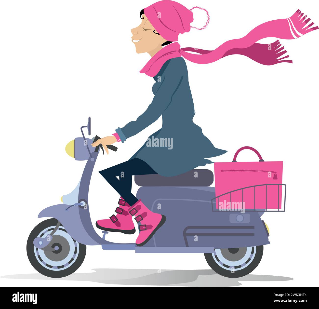 Moped in rain Stock Vector Images - Alamy